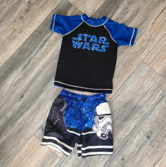 Disney | Swim | Star Wars Swim Trunks And Shirt | Poshmark